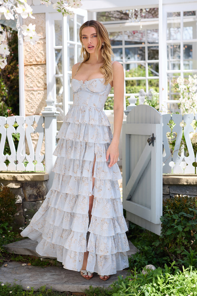 The Josephine Dress in Victorian Blue Roses – V. Chapman